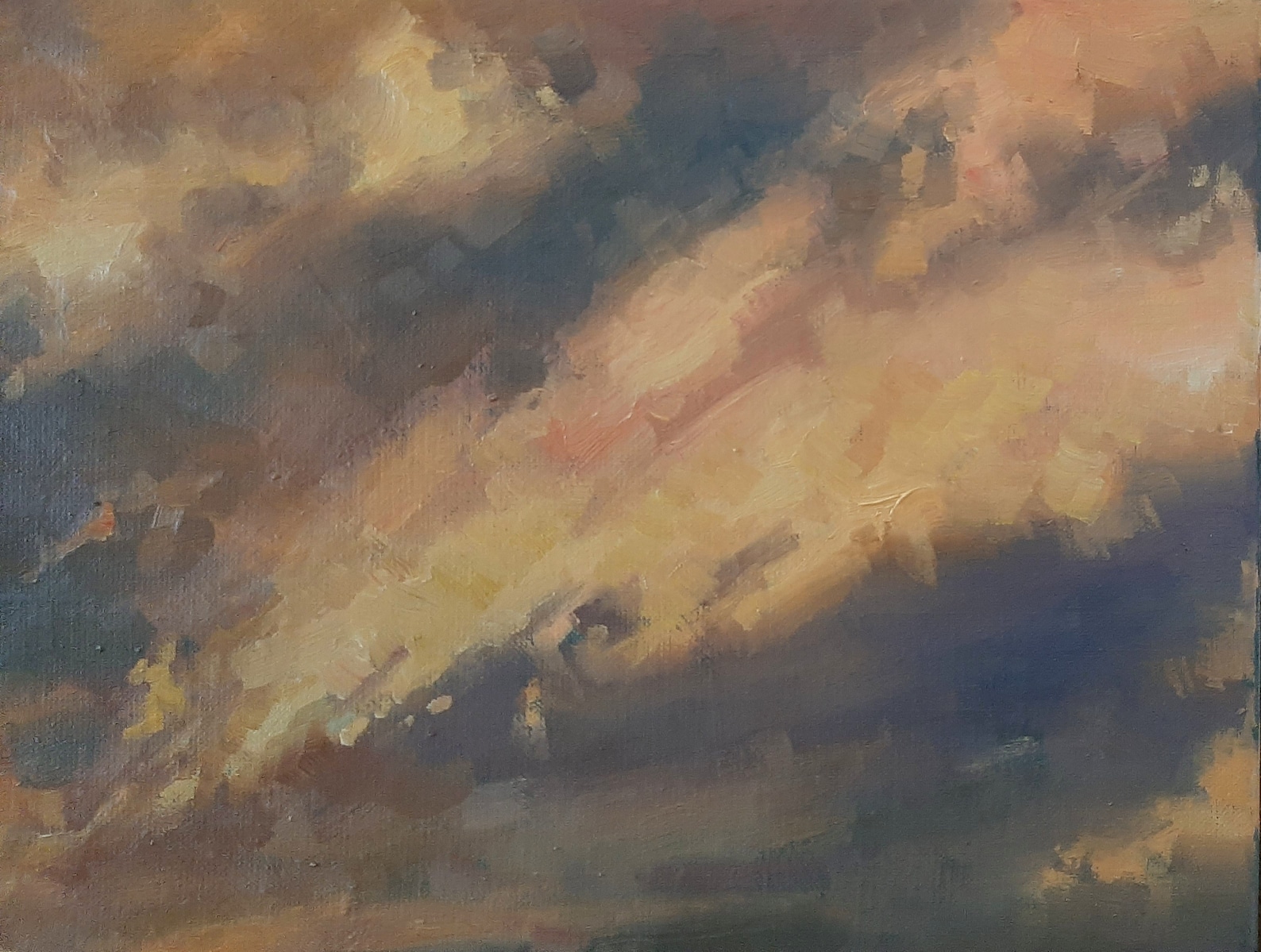 Orange August Clouds Original Landscape Oil Painting - Etsy