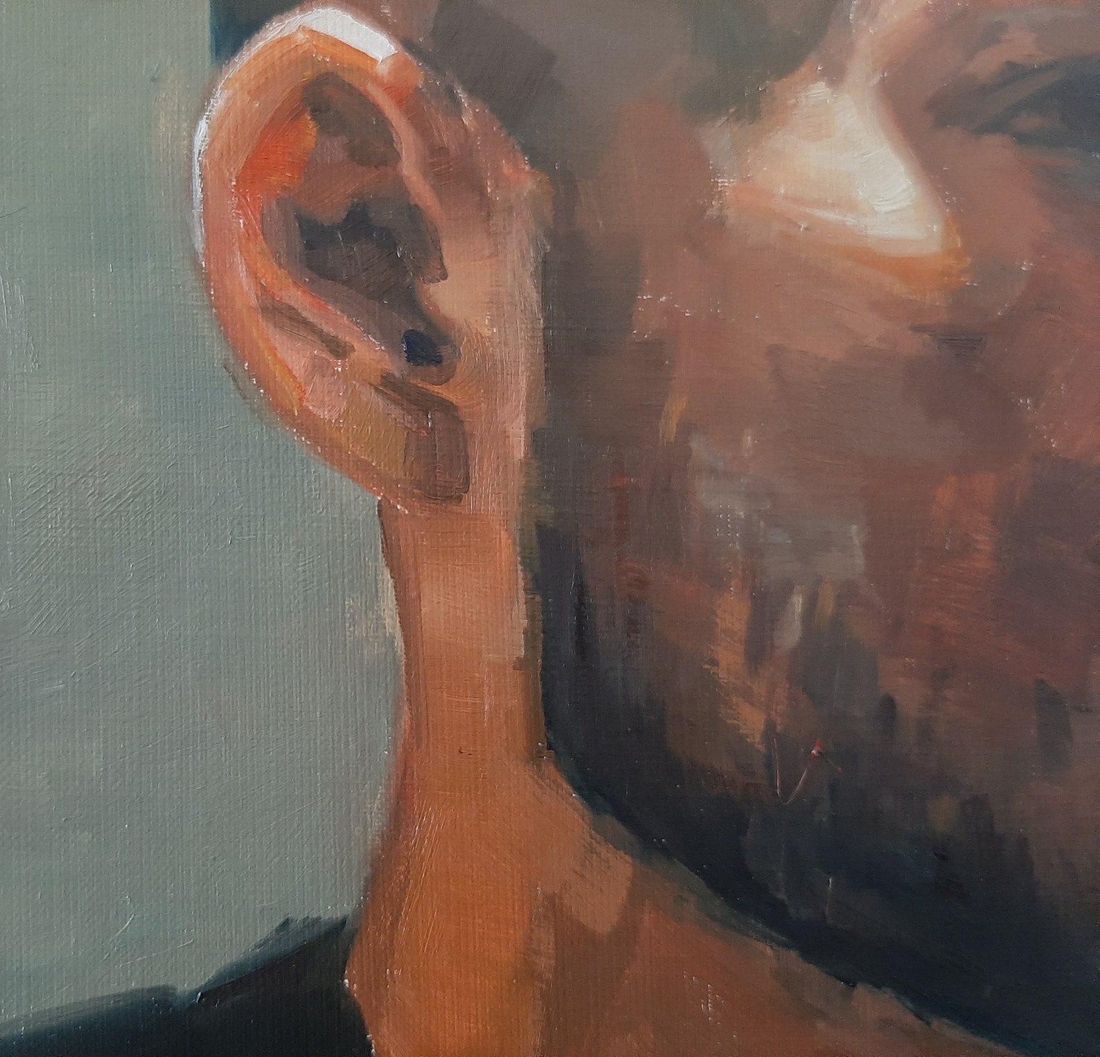 Male Portrait Oil Painting, Original Impressionist Man Bust Figure ...