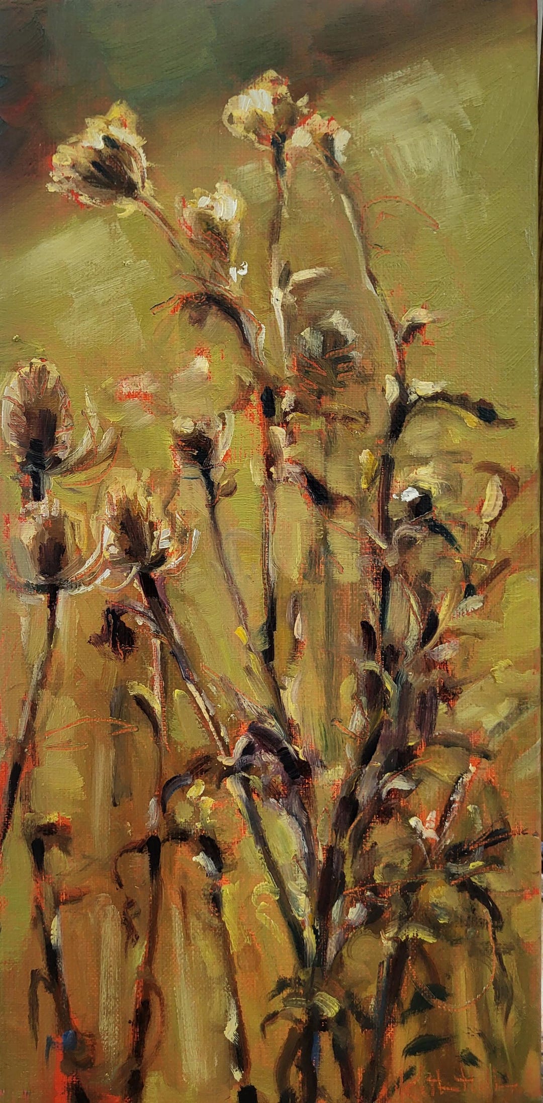 Wild Things, Original Wildflower Still Life Oil Painting, Small ...