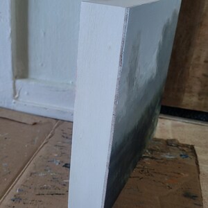 Gray Morning Mist, Original Landscape Oil Painting Small Impressionist ...