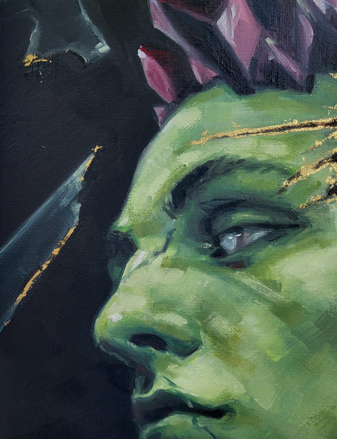 Ashton Greymoore Portrait, Critical Role Art, Gold Leaf Oil Painting - Etsy