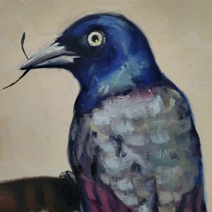 SALE Copper Kettle Grackle, Original Still Life With Bird Oil Painting ...