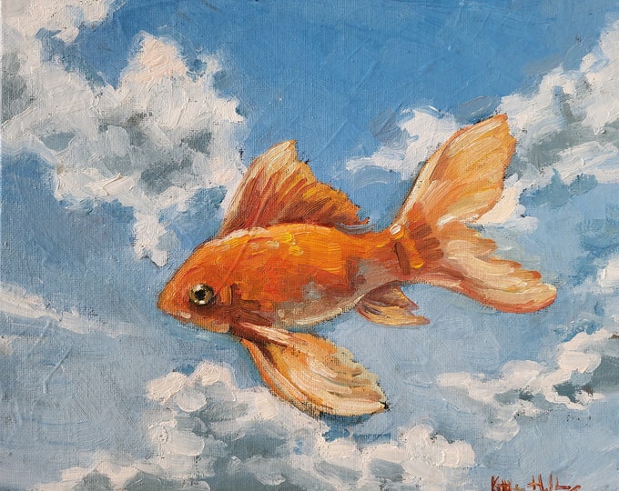 Critical Role Vox Machina Original Oil Painting Goldfish in Freefall ...