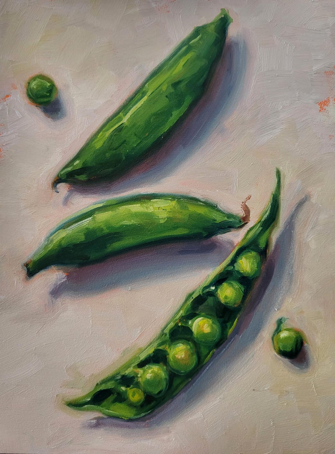 Peas in a Pod Oil Painting Still Life Food Art on Panel 6x8" - Etsy