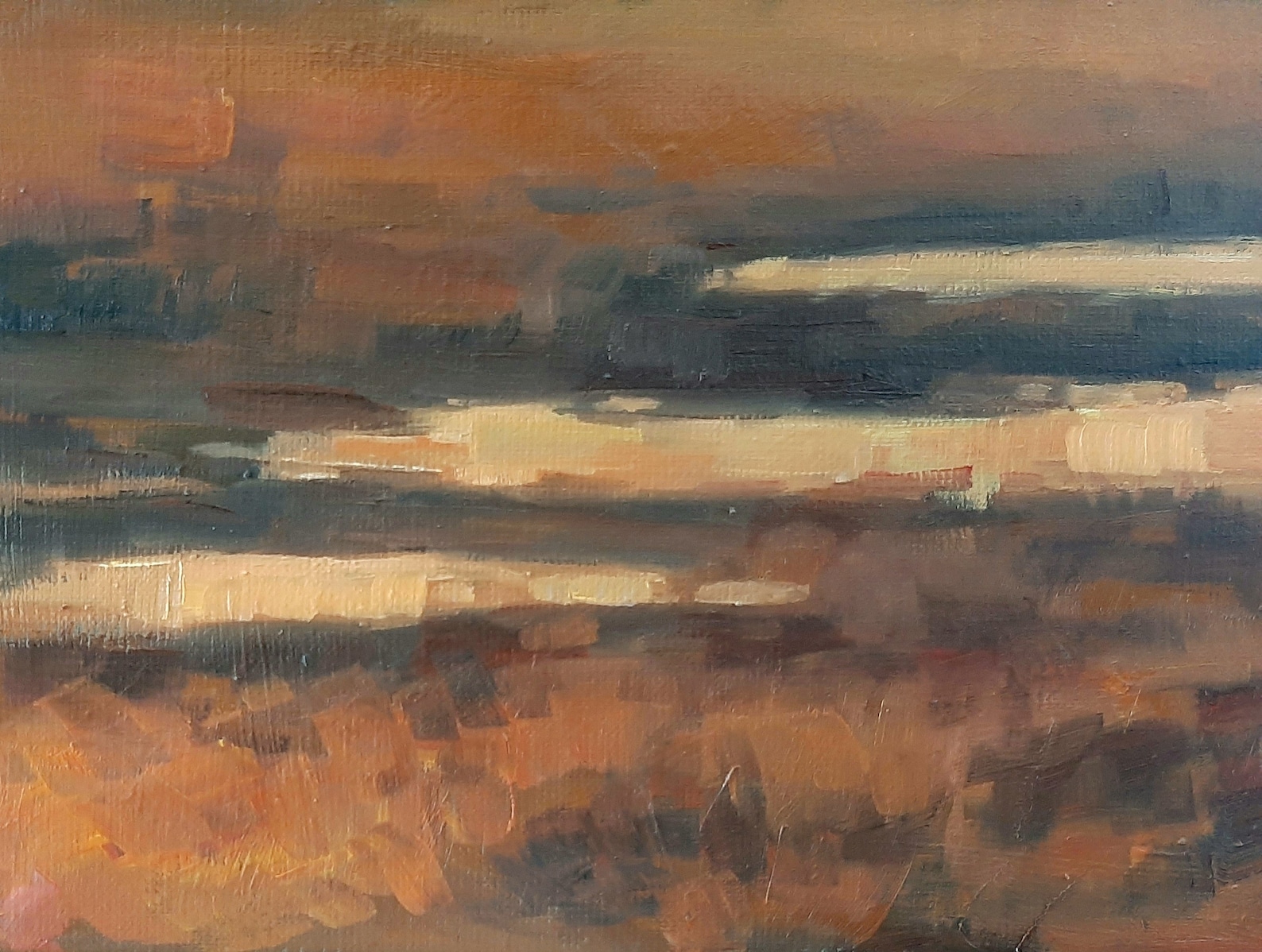 Orange August Clouds Original Landscape Oil Painting - Etsy