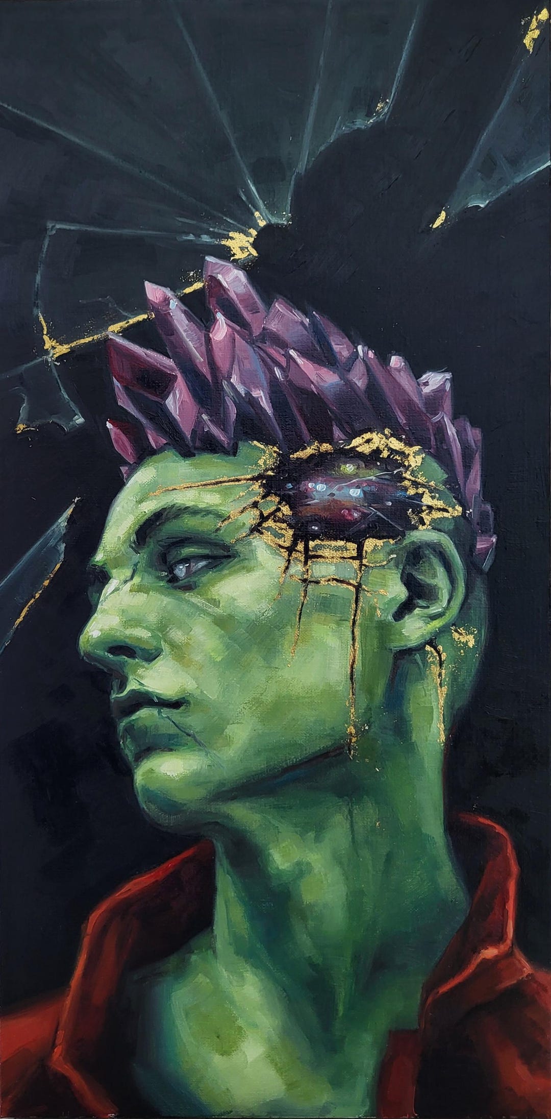 Ashton Greymoore Portrait, Critical Role Art, Gold Leaf Oil Painting - Etsy