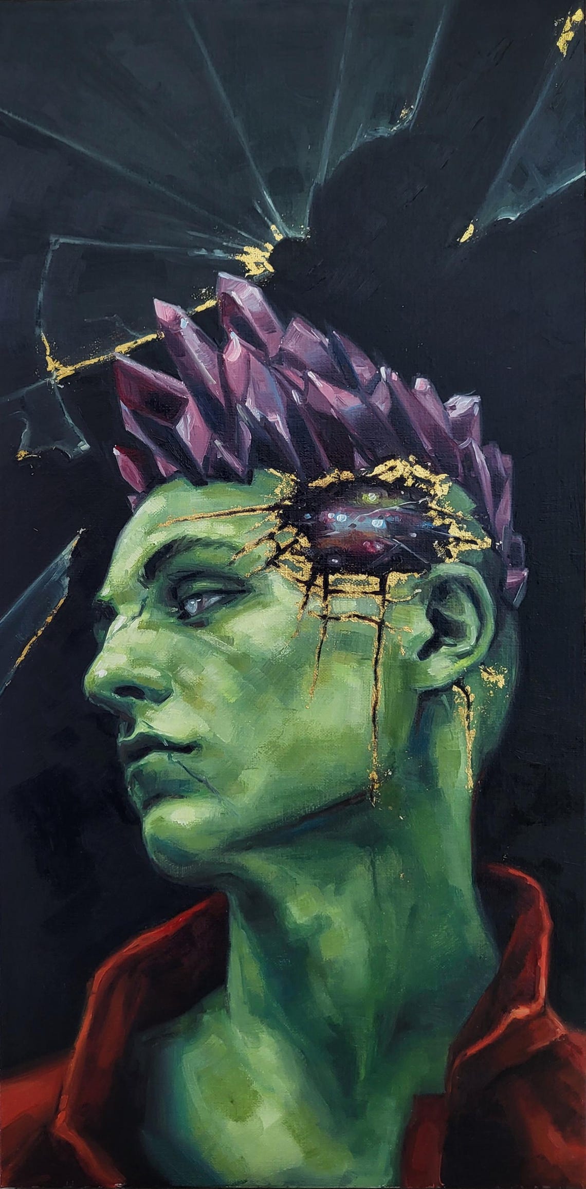 Ashton Greymoore Portrait, Critical Role Art, Gold Leaf Oil Painting - Etsy