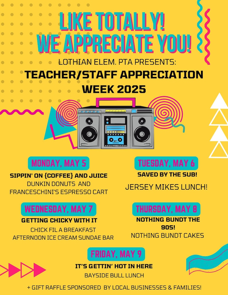 Teacher Appreciation Week 90s Theme - Etsy
