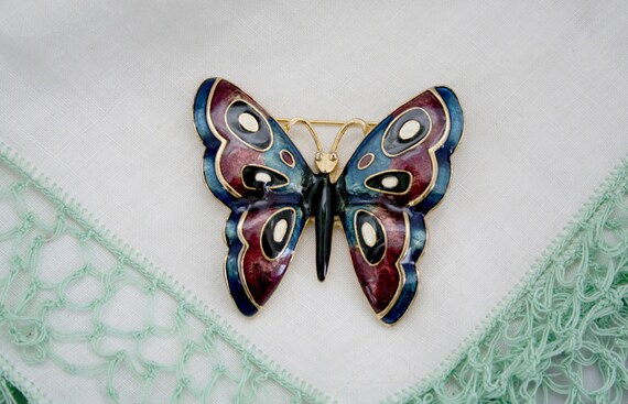 Don Lin Monarch Butterfly Brooch Darker Color Palette Enamel | Etsy