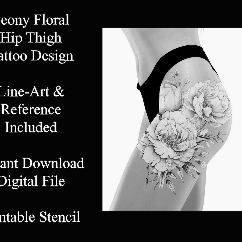 Floral Tattoo Thigh - Etsy