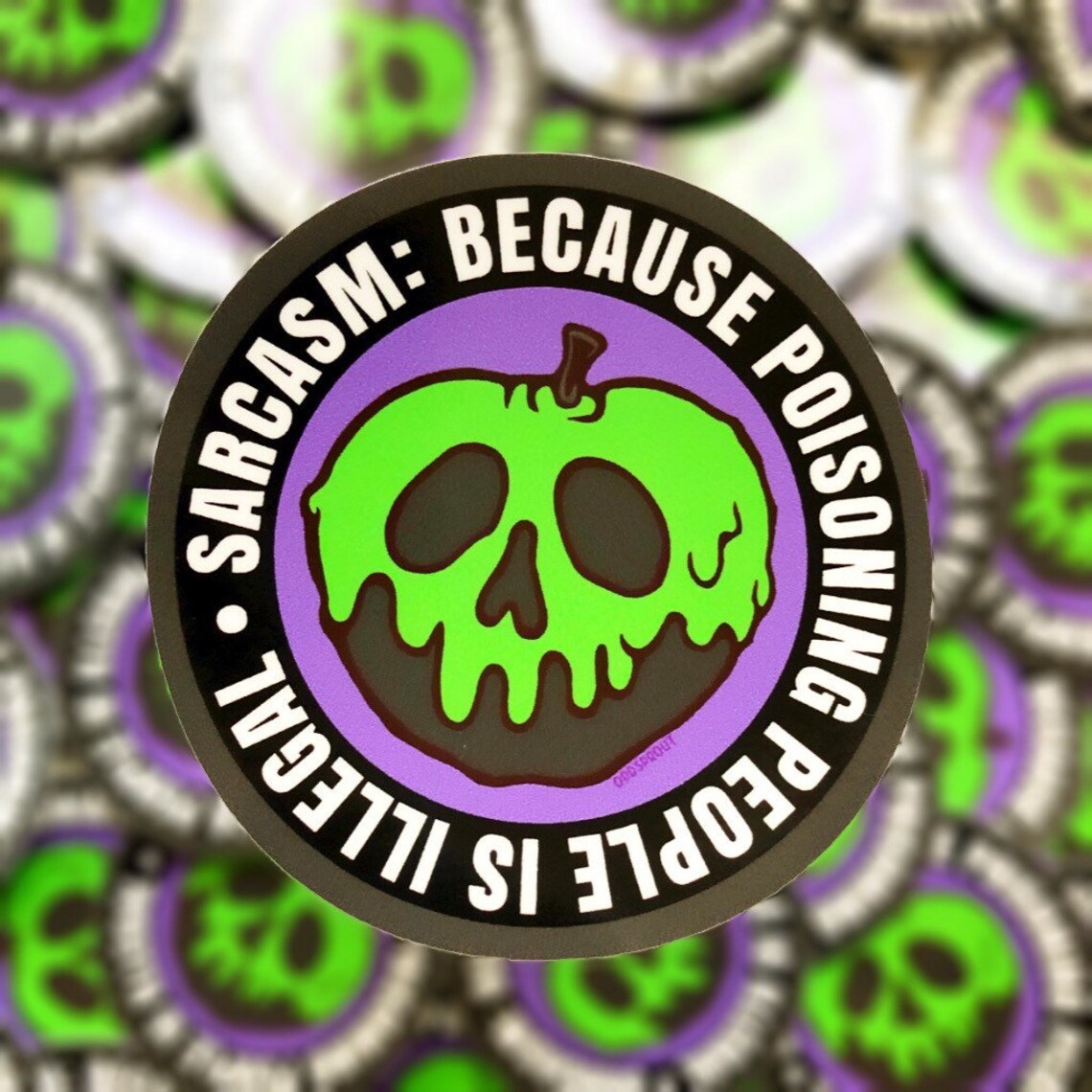 Purple Poison Apple Sticker | Sarcastic Funny Sticker | Durable and ...