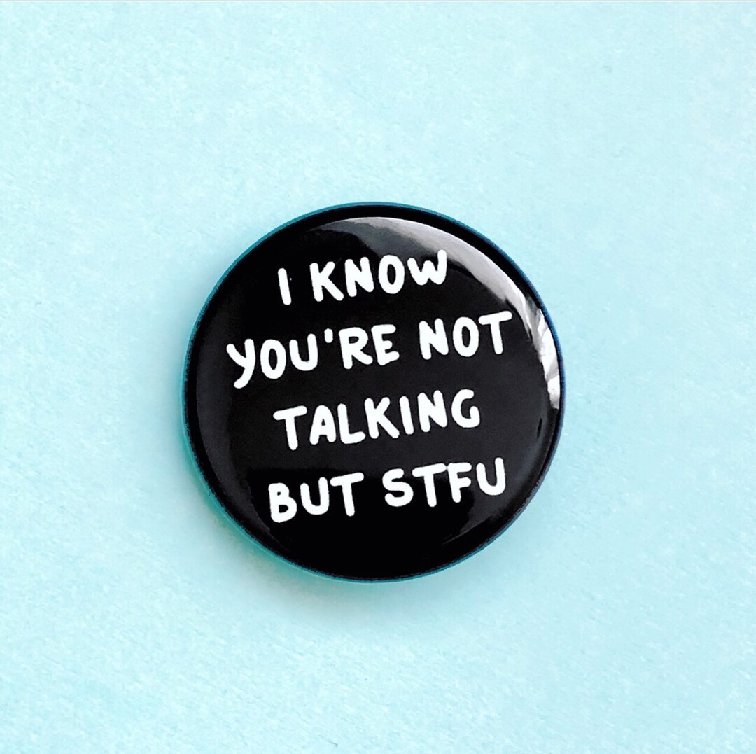 Sarcastic Button | Funny Button Pin Badge | Introvert Button | Please ...