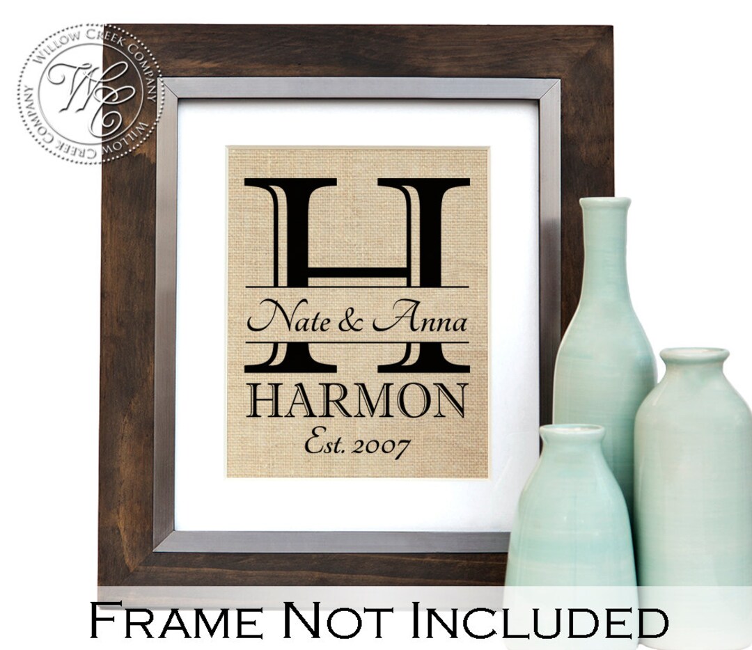 Farmhouse Decor, Burlap Monogram, Monogrammed Gifts, Personalized ...