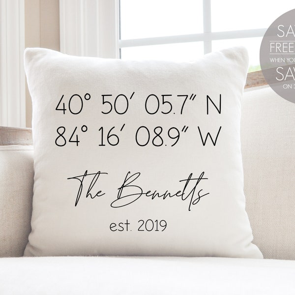 City Latitude Longitude Pillow - Etsy