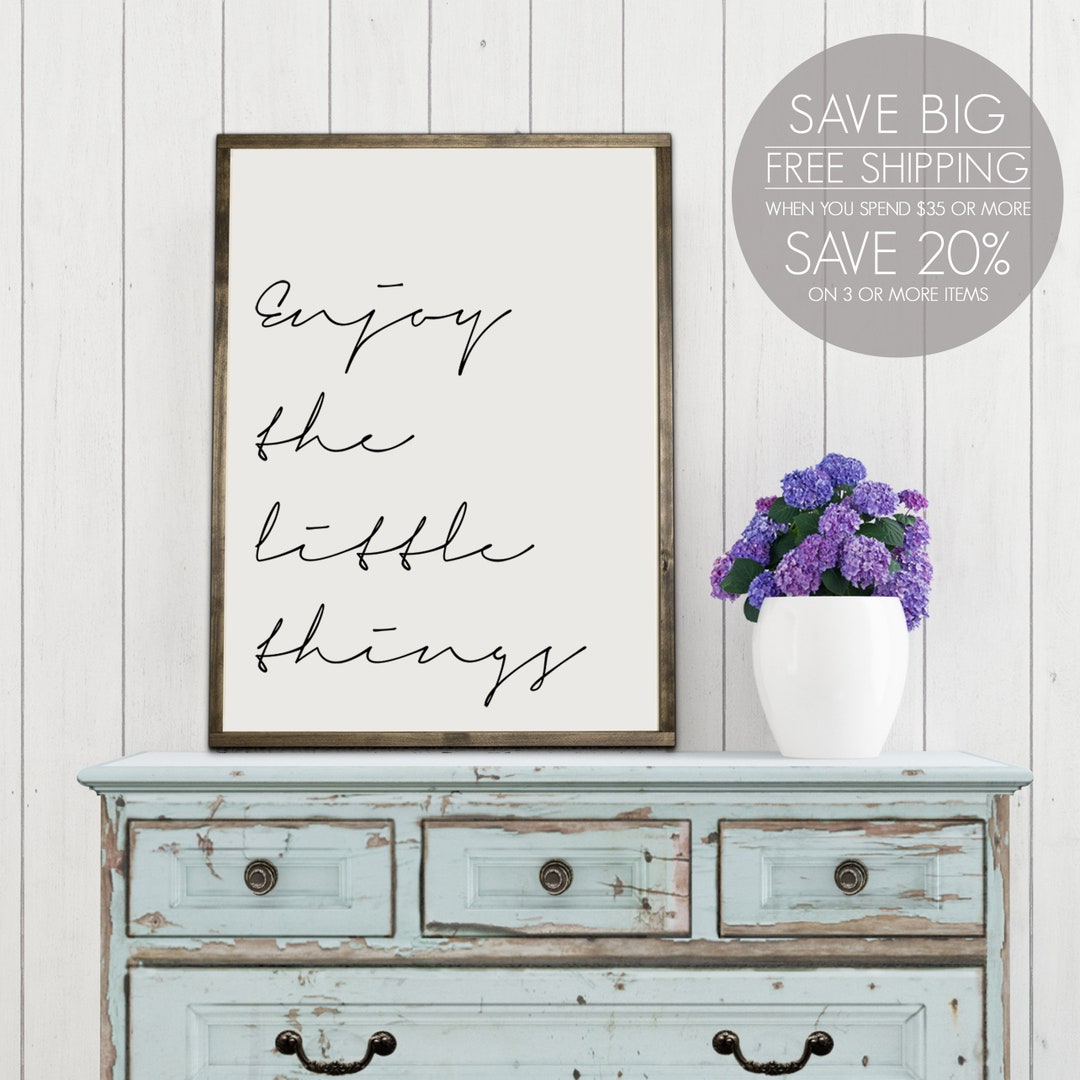 Enjoy the Little Things Sign: Farmhouse Living Room Decor - Etsy