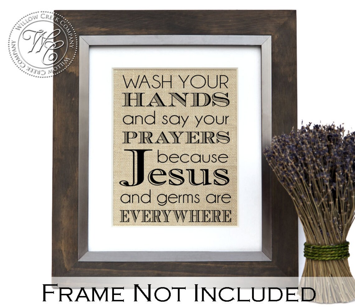 Wash Your Hands and Say Your Prayers Print Family Sign | Etsy