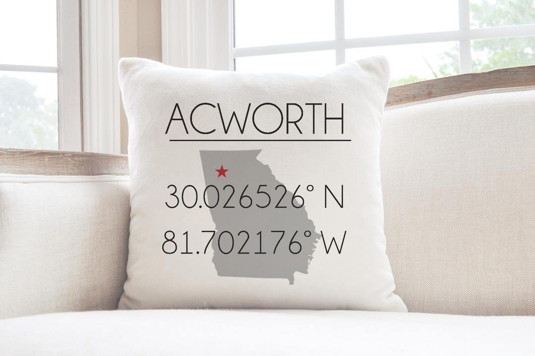 Coordinates Pillow, Gps Gift, Gps Home Address, Latitude and Longitude ...