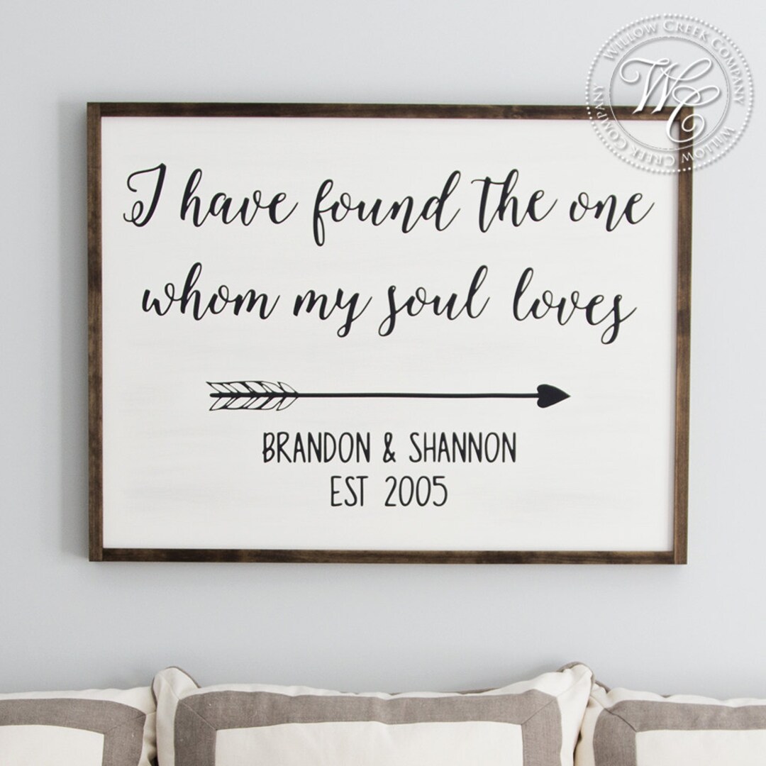 I Have Found the One, My Soul Loves, Wedding Gift, Engagement Gift ...