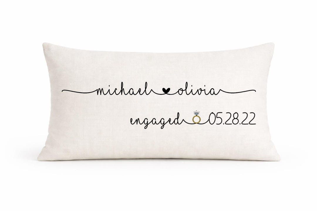 Personalized Engagement Pillow, Gift for Newly Engaged Couple - Etsy