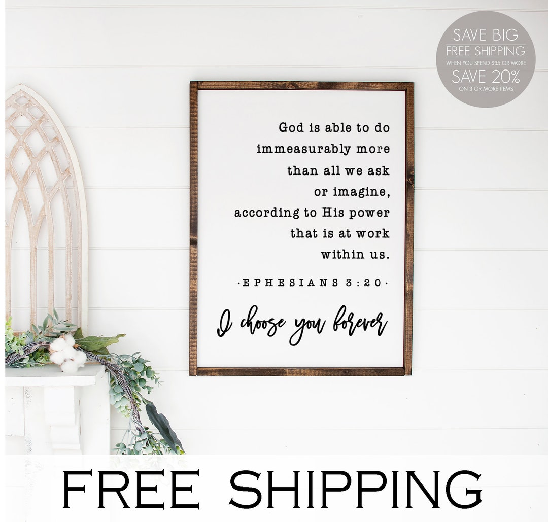 God is Able Sign, Ephesians 3:20, Bible Verse Sign, Christian Sign, I ...