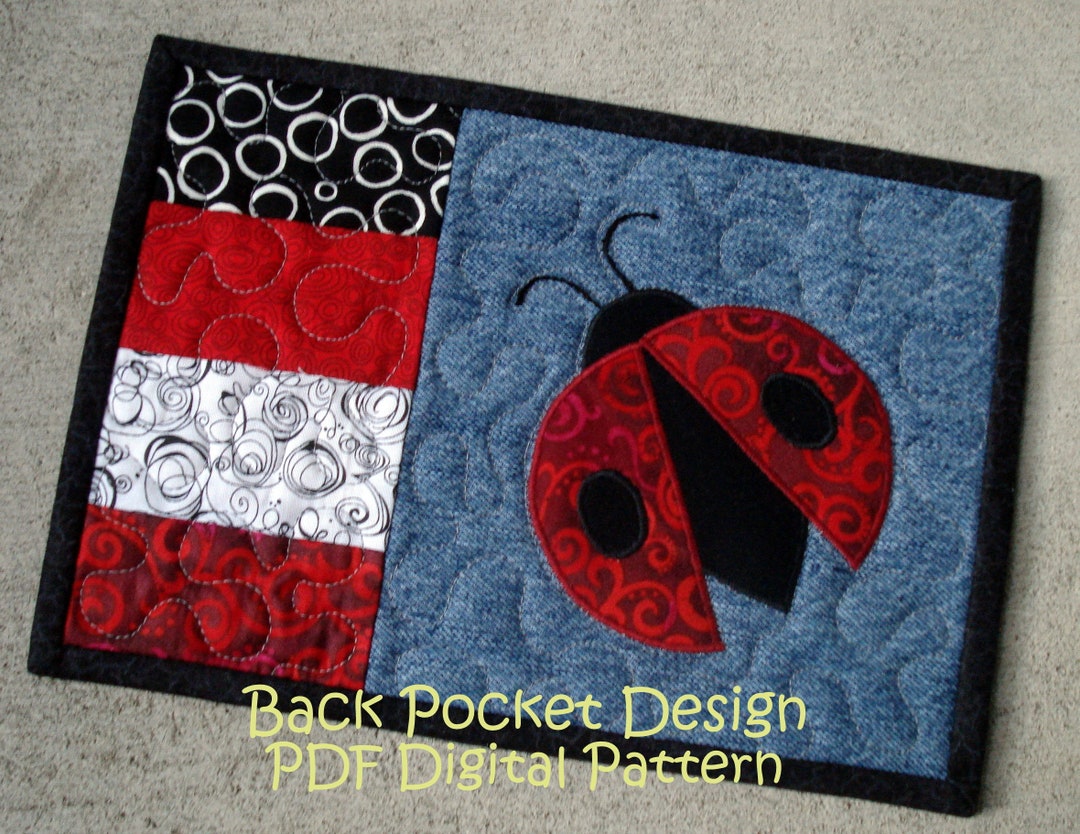 Digital PDF Pattern for Ladybug Quilted Mug Rug Snack Mat - Etsy