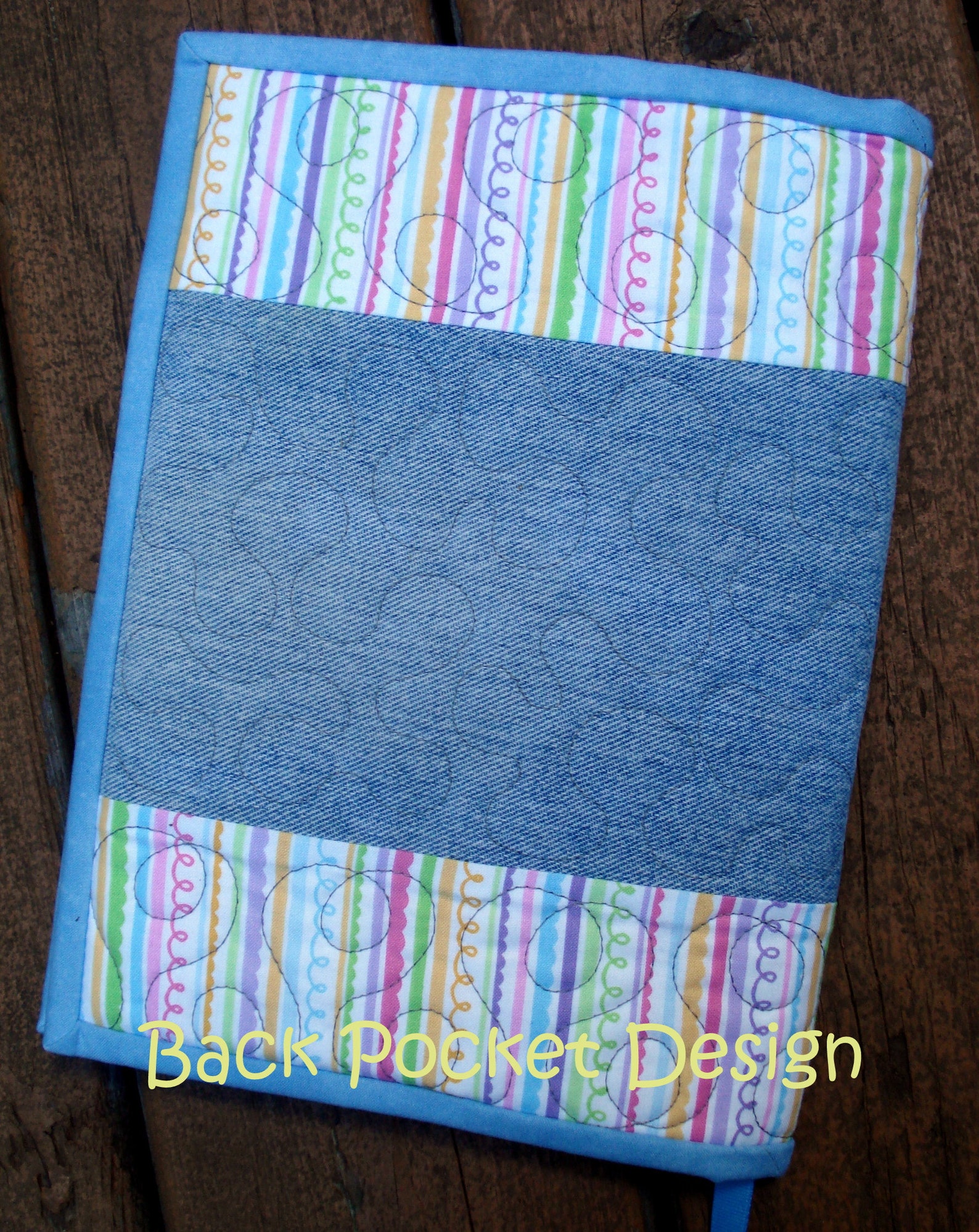 Denim Pocket Recycled Jean Denim Quilted Journal Cover - Etsy