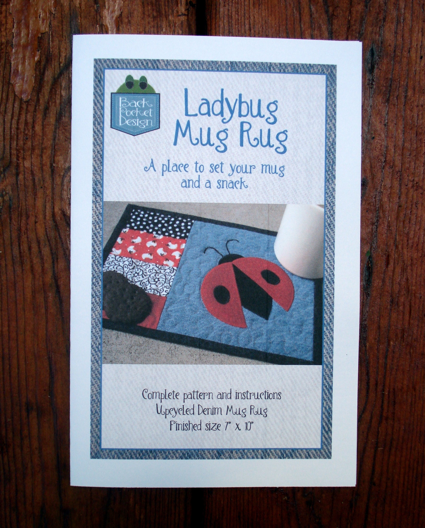 Paper Pattern for Ladybug Quilted Mug Rug Snack Mat - Etsy