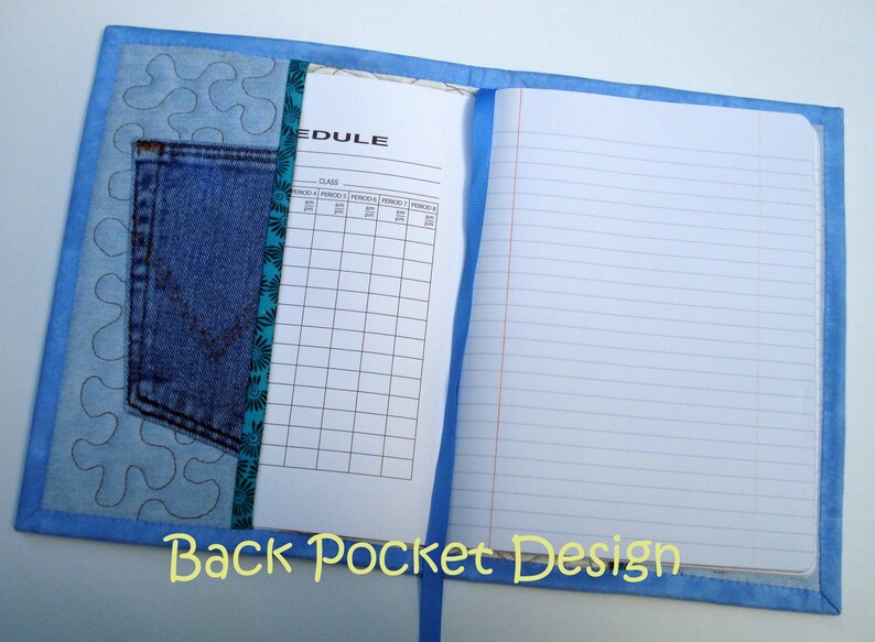 Denim Pocket Recycled Jean Denim Quilted Journal Cover - Etsy