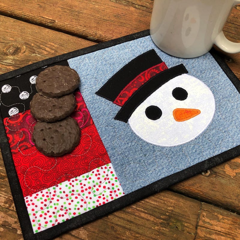 Snowman Mug Rugs - Etsy