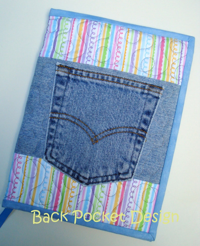 Denim Pocket Recycled Jean Denim Quilted Journal Cover - Etsy