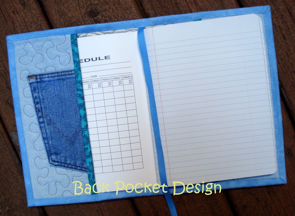 Denim Pocket Recycled Jean Denim Quilted Journal Cover | Etsy