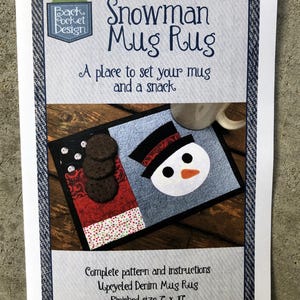Digital PDF Pattern for Snowman Quilted Mug Rug Snack Mat - Etsy
