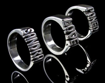 Personalized Hand Made Jewelery Carved Ring With Name or | Etsy