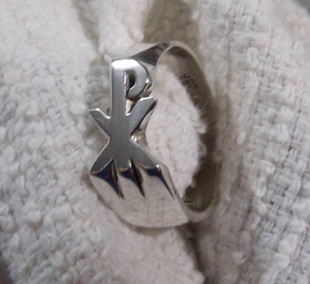 Hand Made Chi-rho ( Kee-roe ) Design Large Sterling Silver Ring Any ...