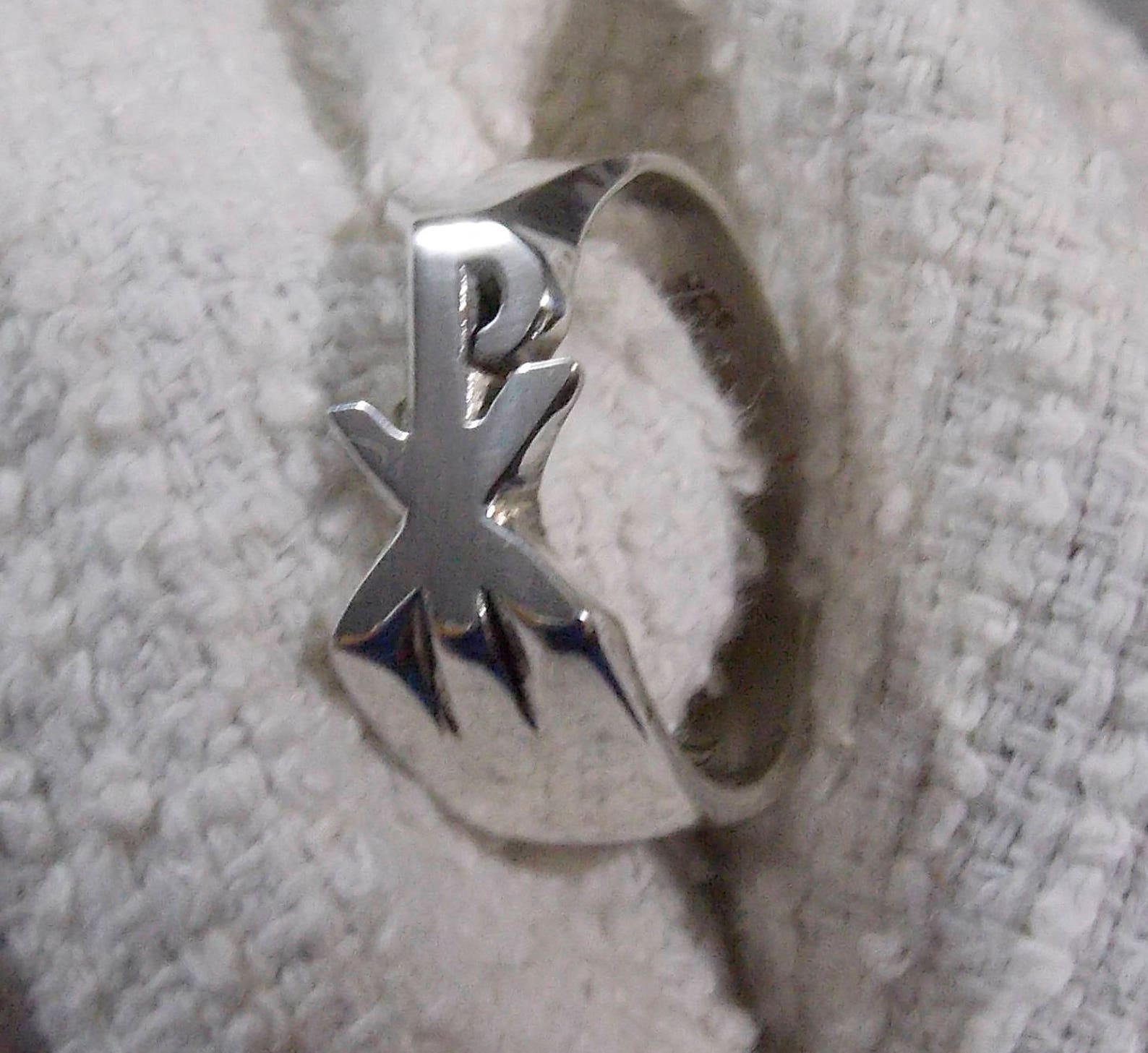 Hand Made Chi-rho ( Kee-roe ) Design Large Sterling Silver Ring Any ...