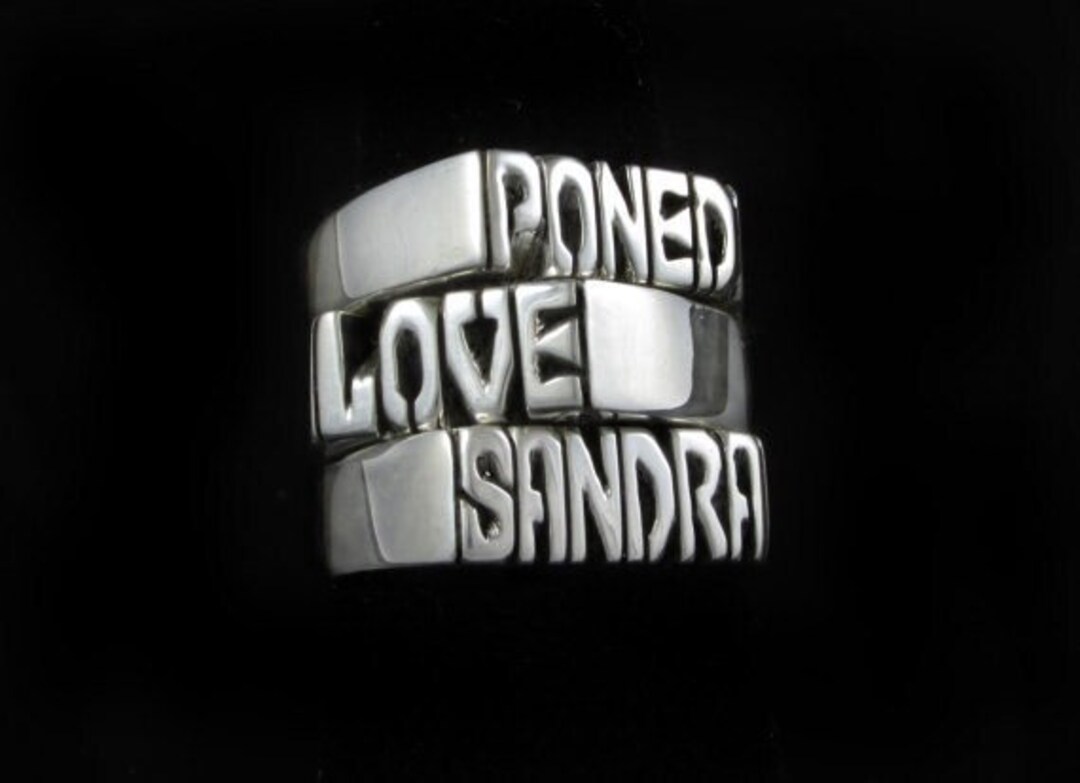 Model 3202 Personalized Hand Made Jewelery Carved Ring With Name or ...