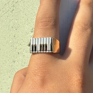 Piano Keyboard Design on Solid Brass Ring ( Hand Carved ) Music ...