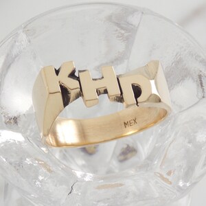 Model 1605 Large Hand Carved Solid Brass Ring Made to Order With 3 ...