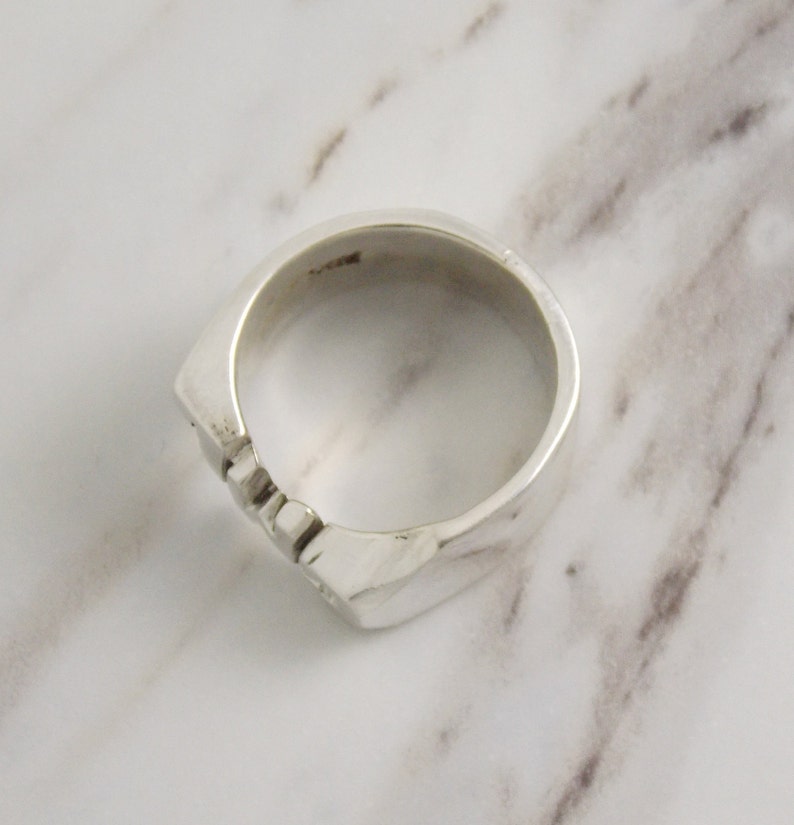 Large Hand Carved Solid Sterling Silver Ring Made to Order - Etsy