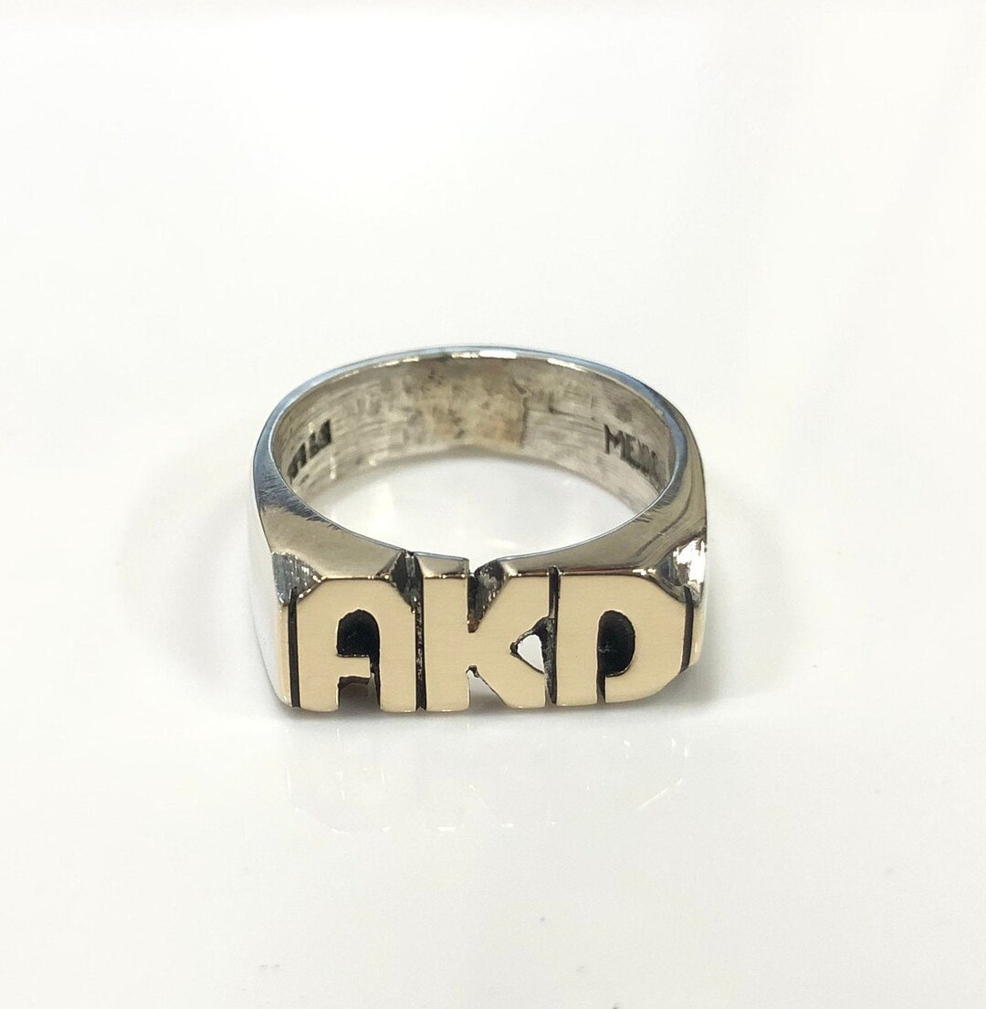Name, Initial Ring Hand Carved on Sterling Silver 925 Ring With 10k ...