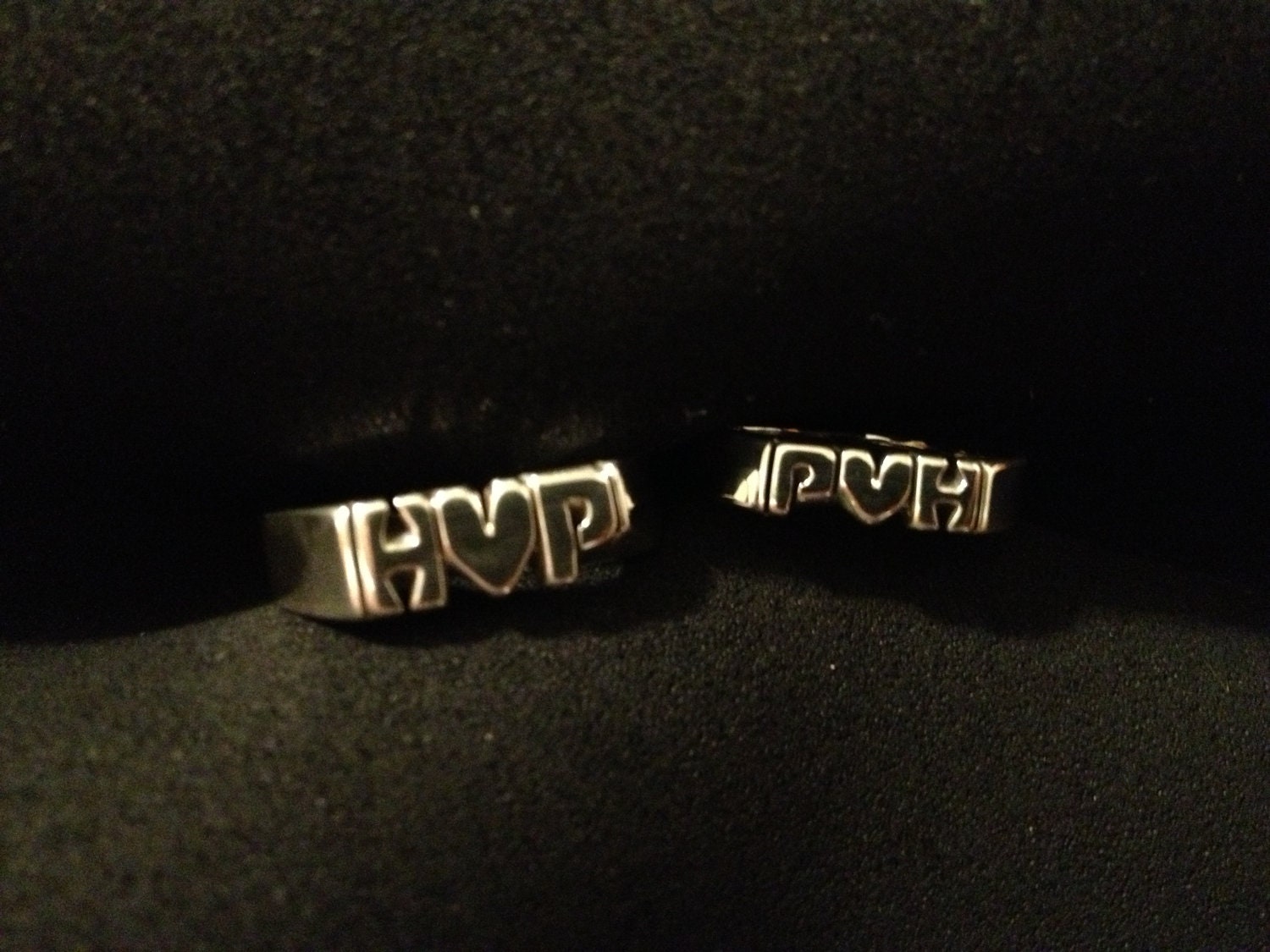 Hand Carved Initial Heart Initial Ring Solid 925 Sterling - Etsy