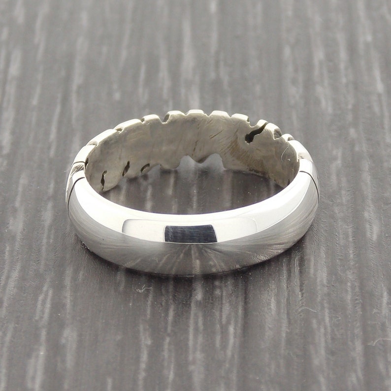 Hand Carved Round Ring Sterling Silver 925 6mm Band With 2 Names and ...