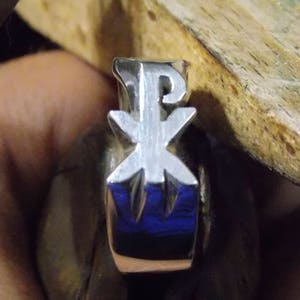 Hand Made Chi-rho ( Kee-roe ) Design Large Sterling Silver Ring Any ...