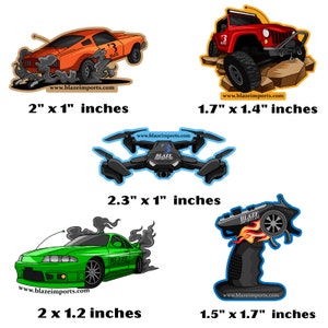 RC Remote Control Small Stickers 5pcs Set , Crawler , Drag Racing ...