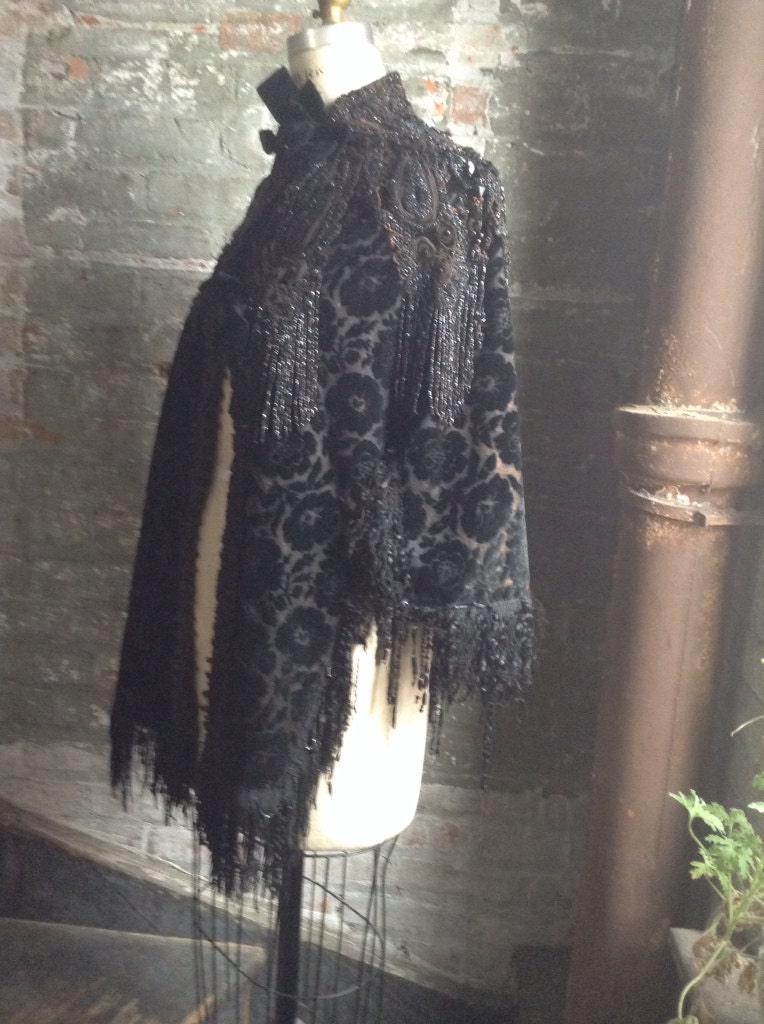 Victorian Beaded Cape Vintage for Women Fringed Jet - Etsy