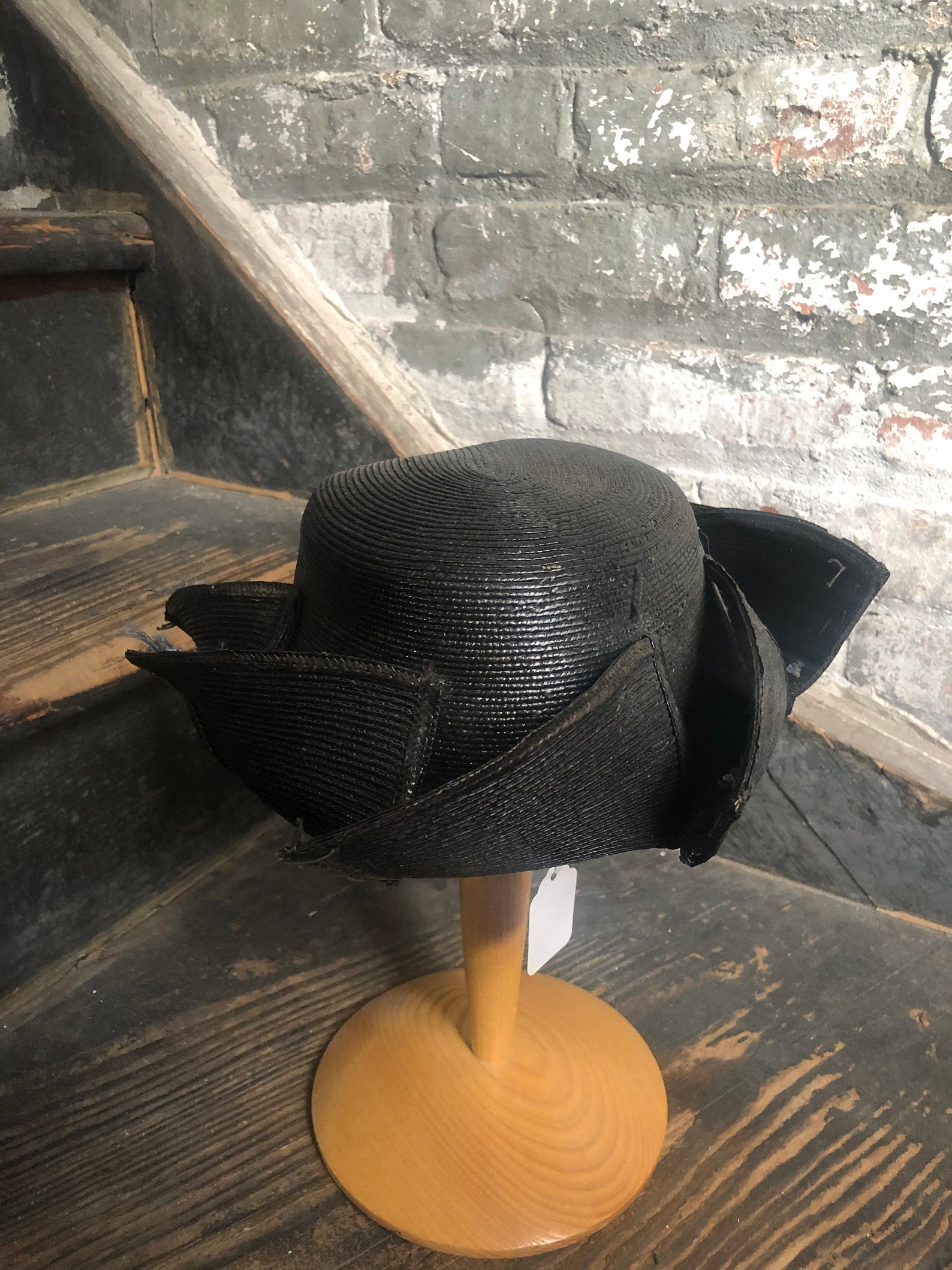 Black Straw Edwardian Suffragette Hat C. 1905 - Etsy