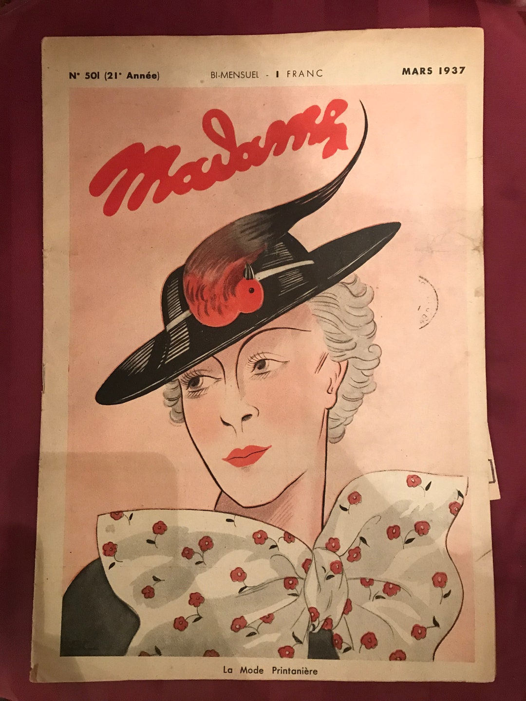 1937 French Madame Review From Paris Just Before the 2nd World War - Etsy