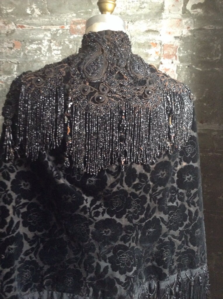 Victorian Beaded Cape Vintage for Women Fringed Jet - Etsy