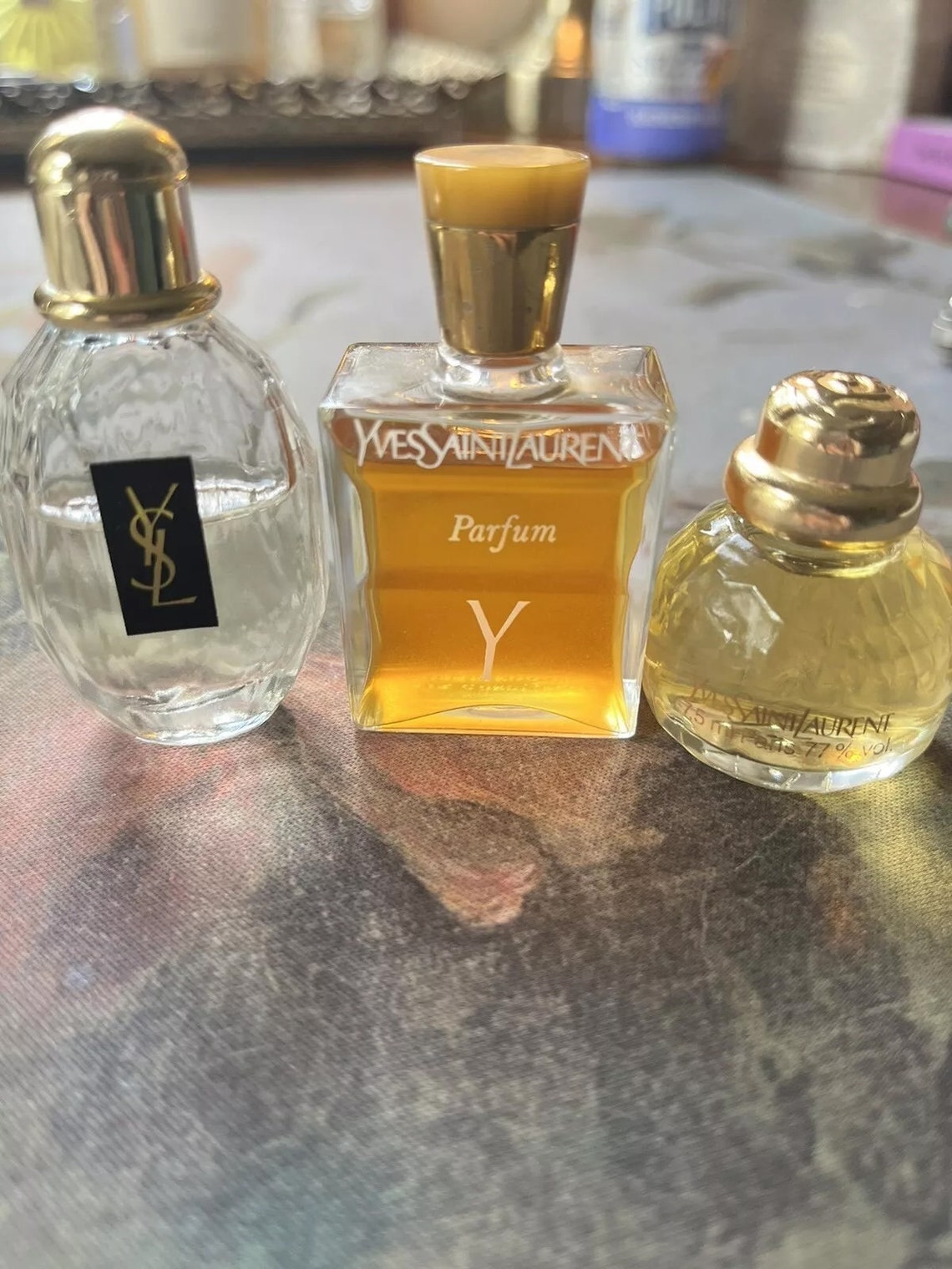 Lot of 3 Vintage YSL Yves Saint-laurent Mini Perfume Bottles Cute and ...