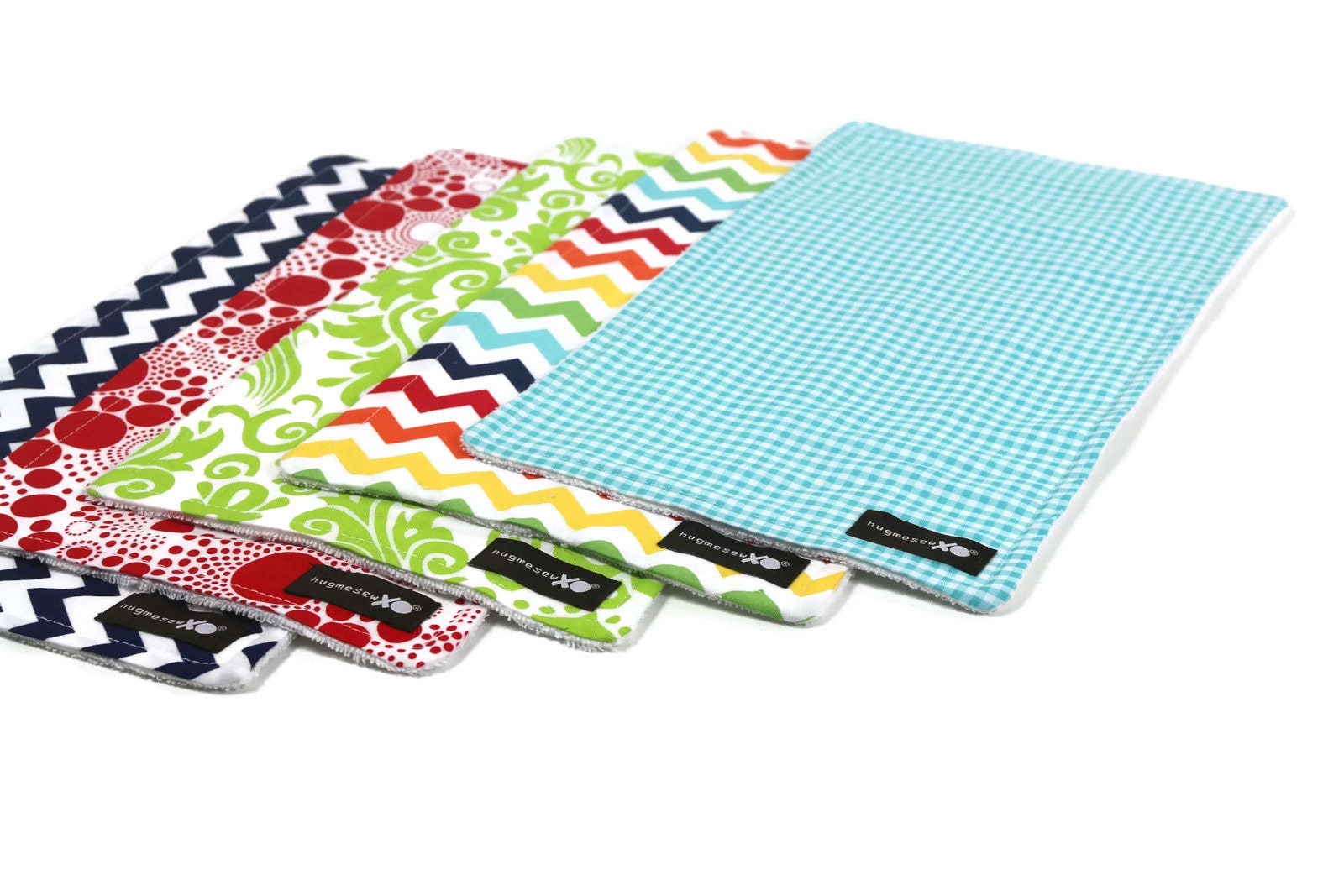 NEW Rainbow Colors - Set of FIVE (5) Burp Cloths - Unisex - 100% Cotton ...